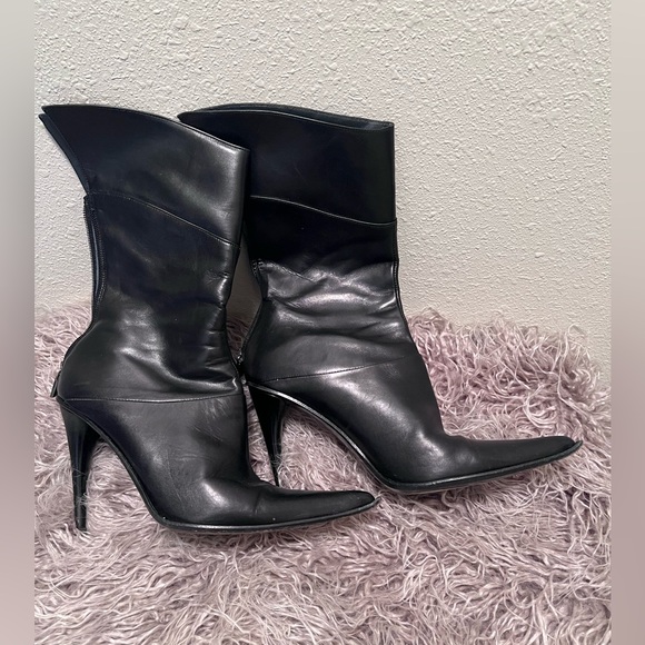Roger Mohnani | Shoes | Roger Mohnani Italian Black Leather Boots Size ...